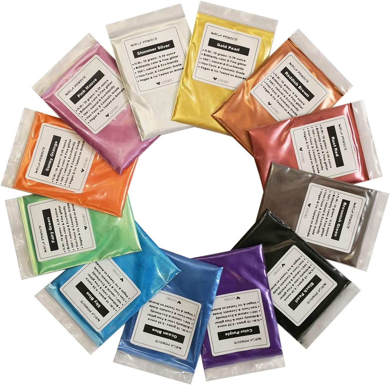 Amazon.com: 30 Colors Mica Powder, Mica Pigment Powder for Epoxy Resin ...