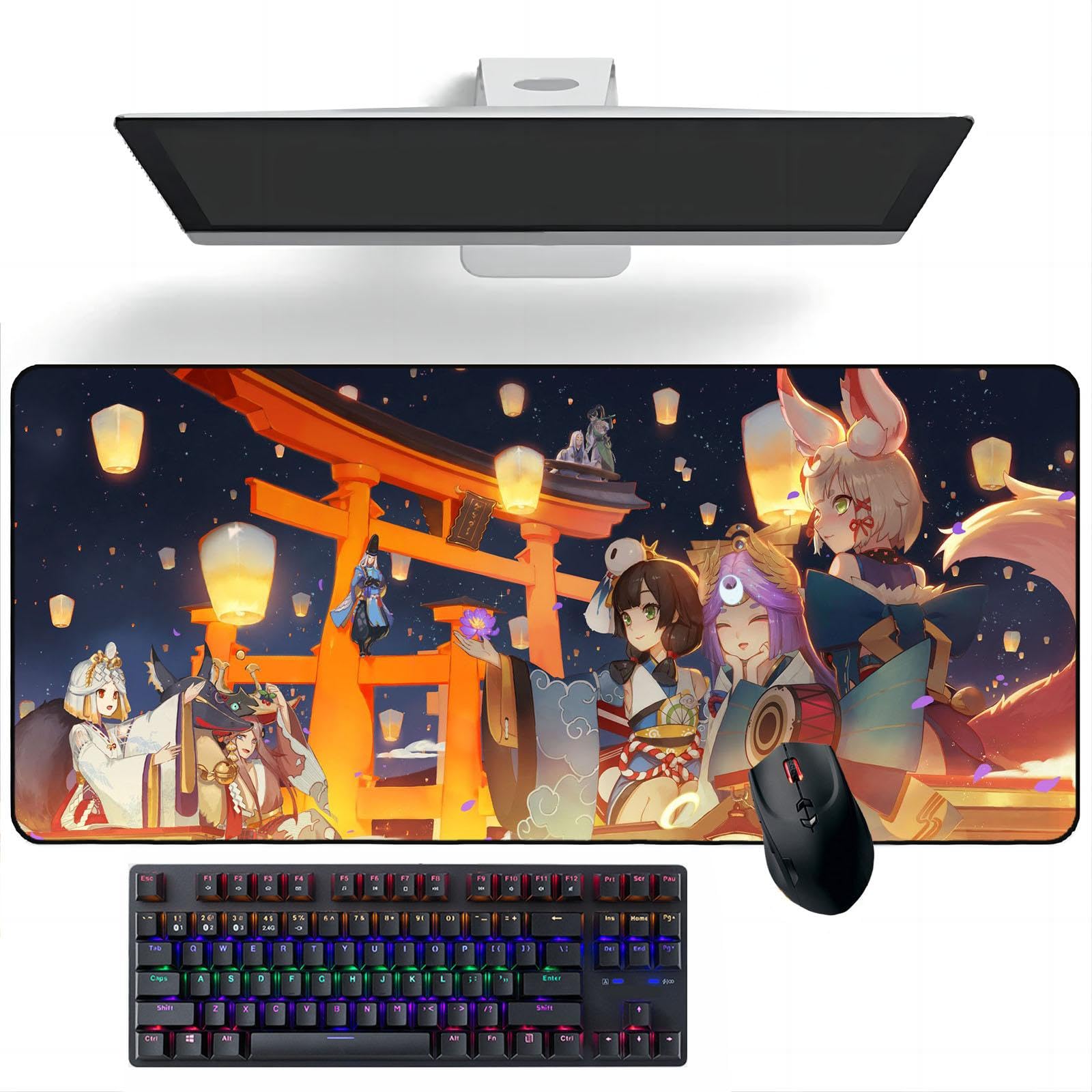 Amazon.com: Anime Mouse pad Onmyoji Anime Mouse Pads Deskmat Keyboard ...