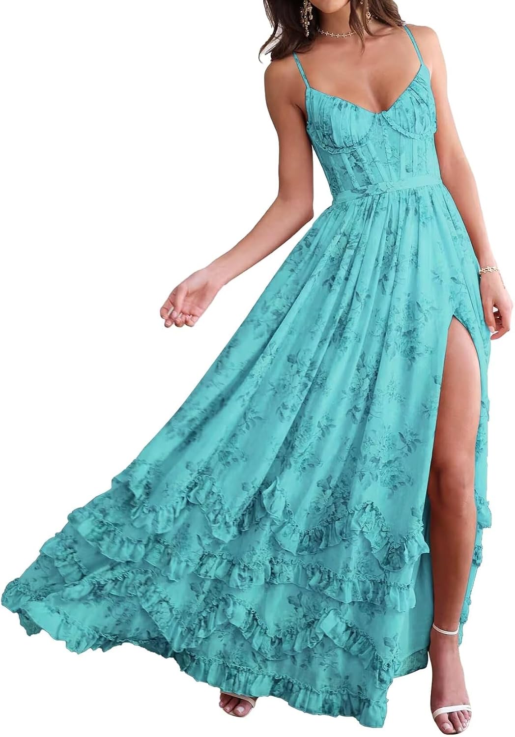 Amazon.com: UOAIJG Chiffon Spaghetti Bridesmaid Dresses for Women ...