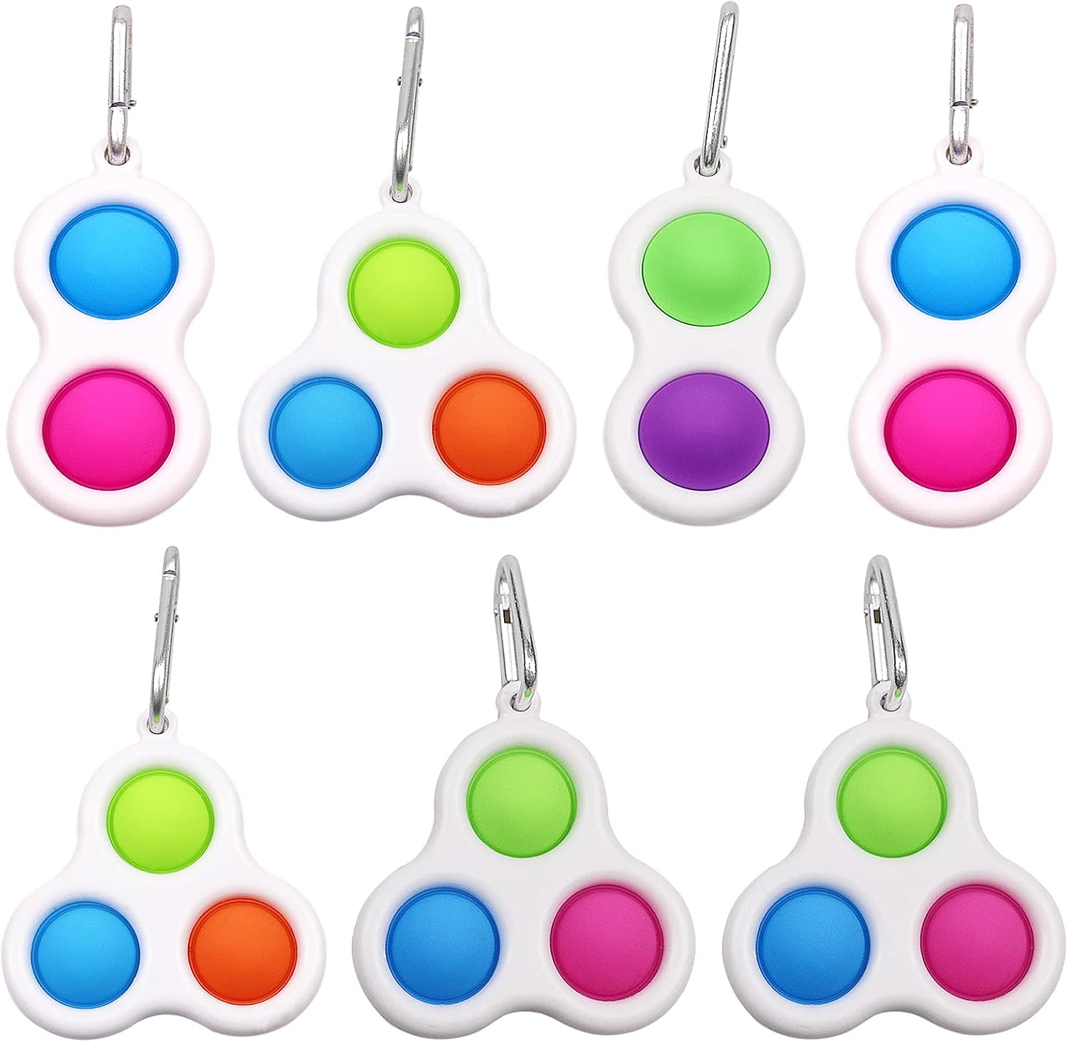 Simple Dimple Fidget Toy, 7 Pack Portable Handheld Mini Extrusion ...