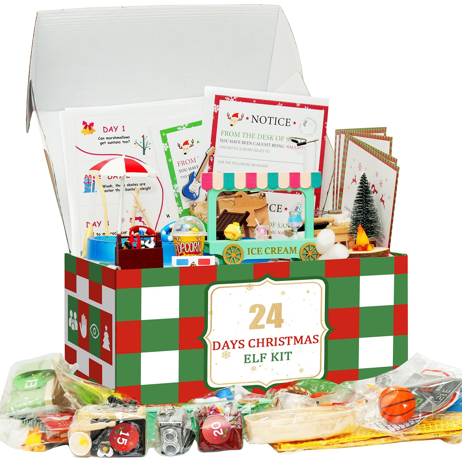 Yfomlls 24 Day Chrismas Elf Kit Christmas Elf Adventure Kit ...