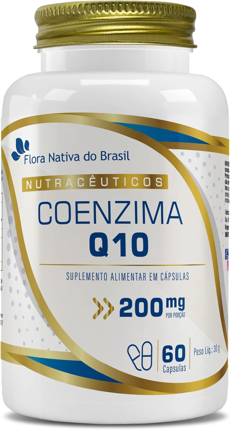Coenzima Q10 100% Pura (200mg por porção) 60 Caps Flora Nativa | Amazon ...