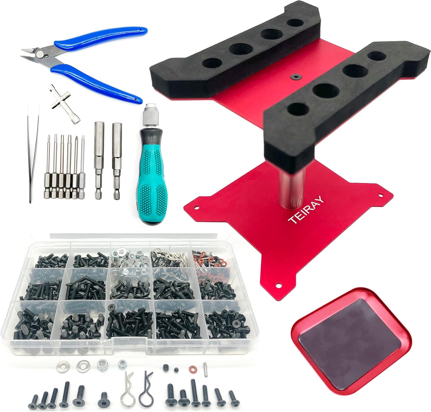 Amazon.com: TEIRAY RC Car Repair Work Stand Repair Tool Set 360 Degree ...