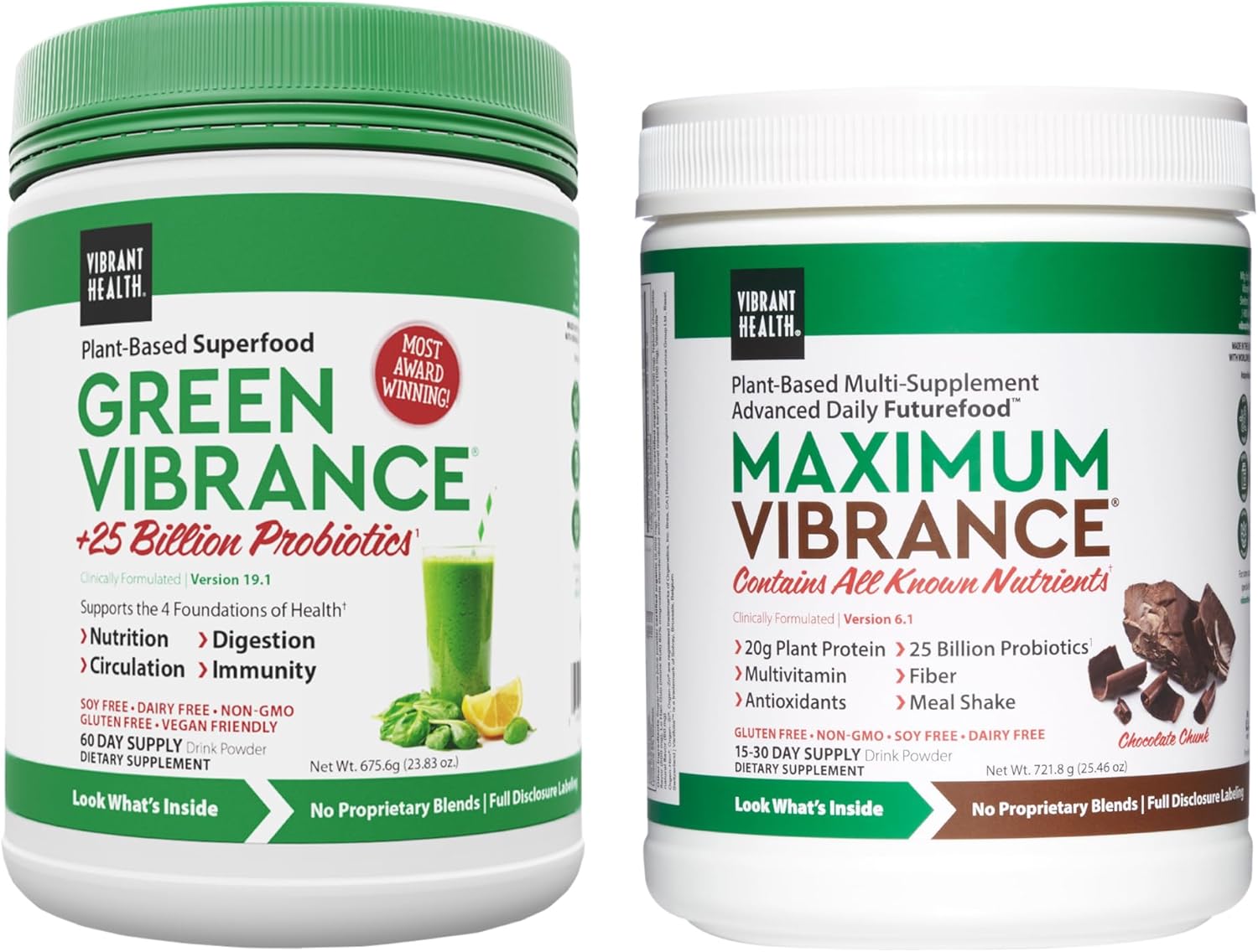 Amazon.com: Vibrant Health, Green Vibrance (60 Servings) and Maximum Vibrance (15 Servings ...