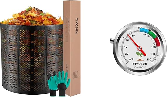 Amazon.com : VIVOSUN 220 Gallon Outdoor Compost Bin and Compost ...