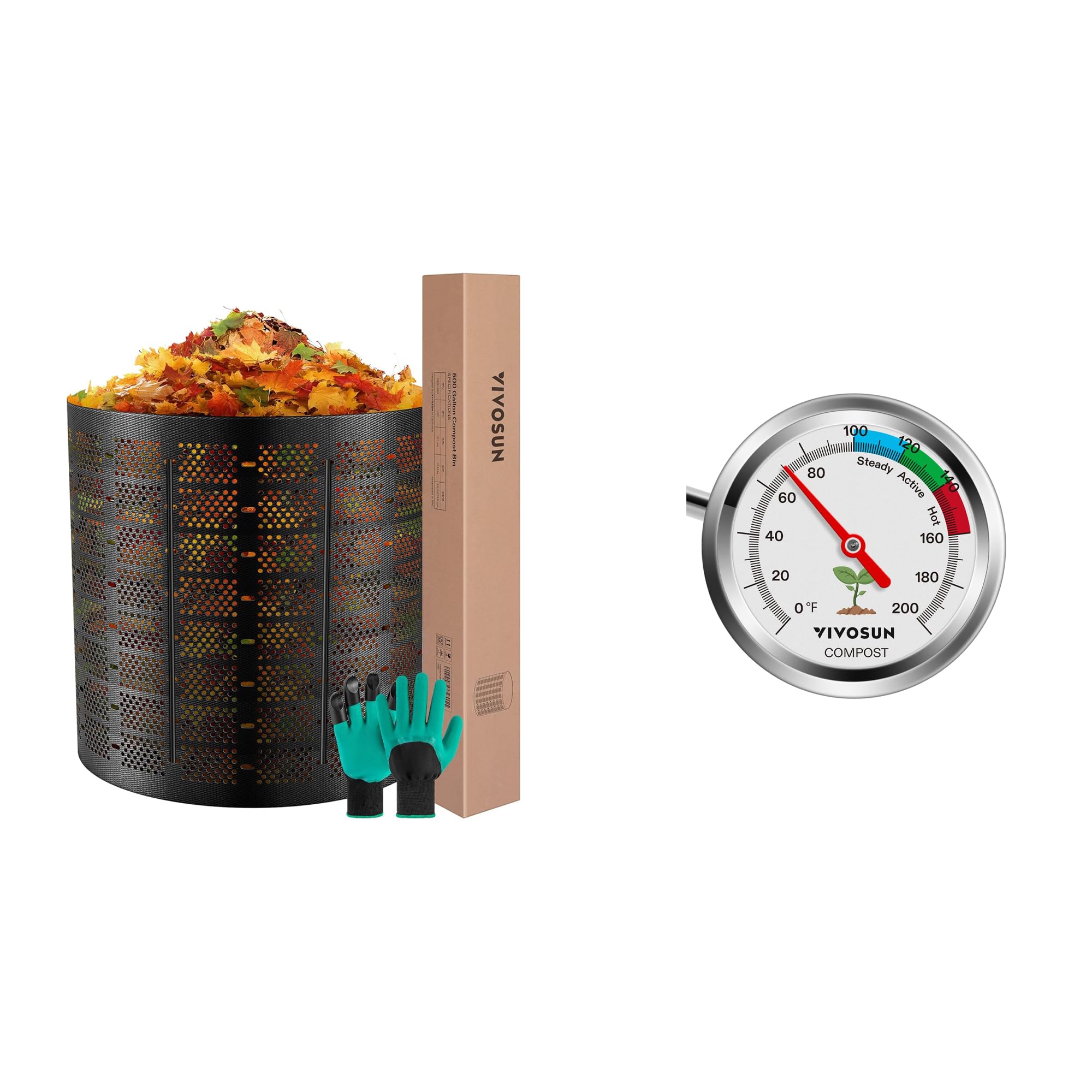 Amazon.com : VIVOSUN 220 Gallon Outdoor Compost Bin and Compost ...