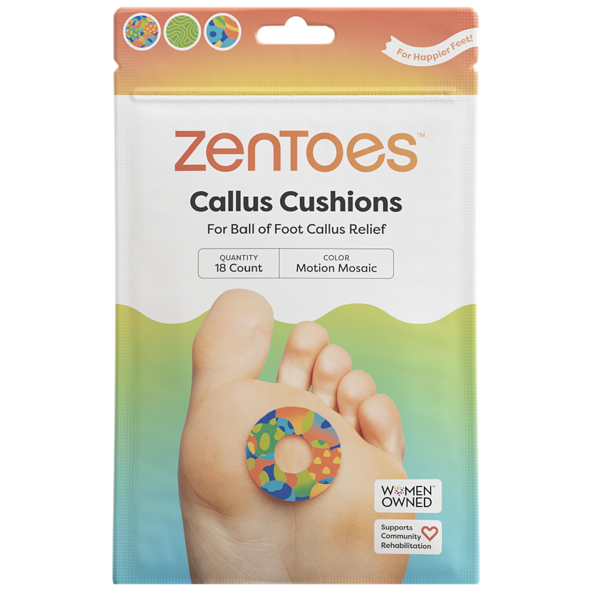 Amazon.com: ZenToes Callus Cushions | Water-Resistant Self-Stick ...