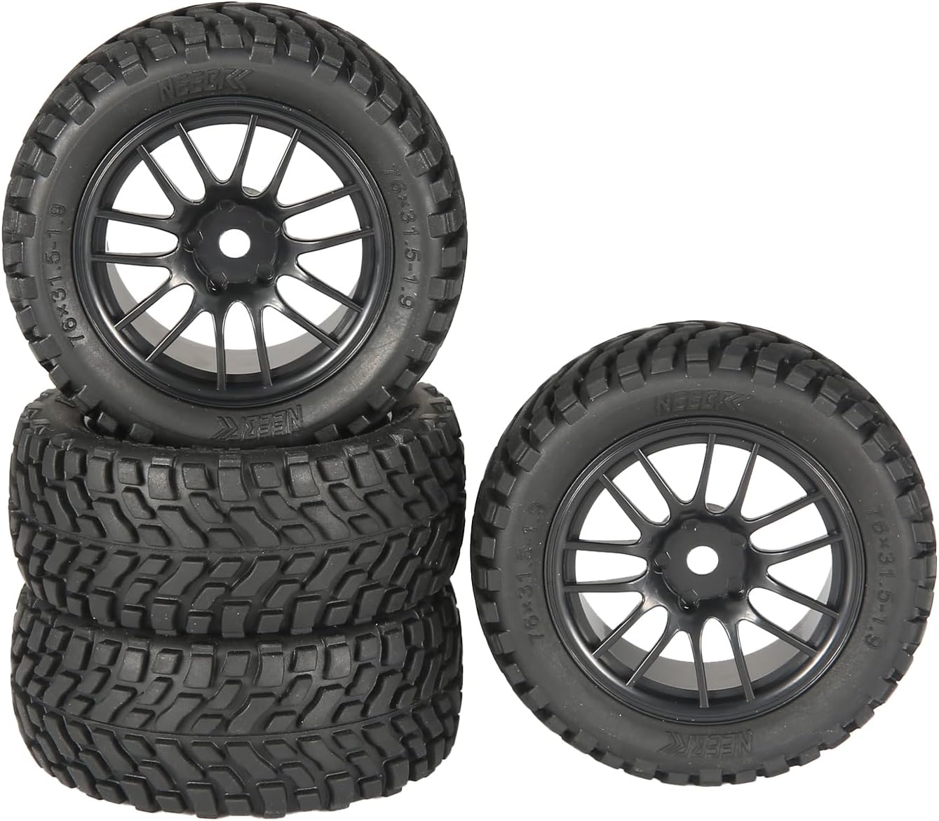 Amazon.com: NEEBRC 4PCS 76mm/2.99inch RC Rally Car Tyres 12mm Hex Hub ...
