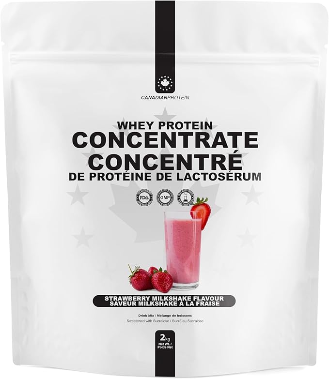 Canadian Protein Whey Concentrate 24g of Protein | 2 kg of Strawberry ...