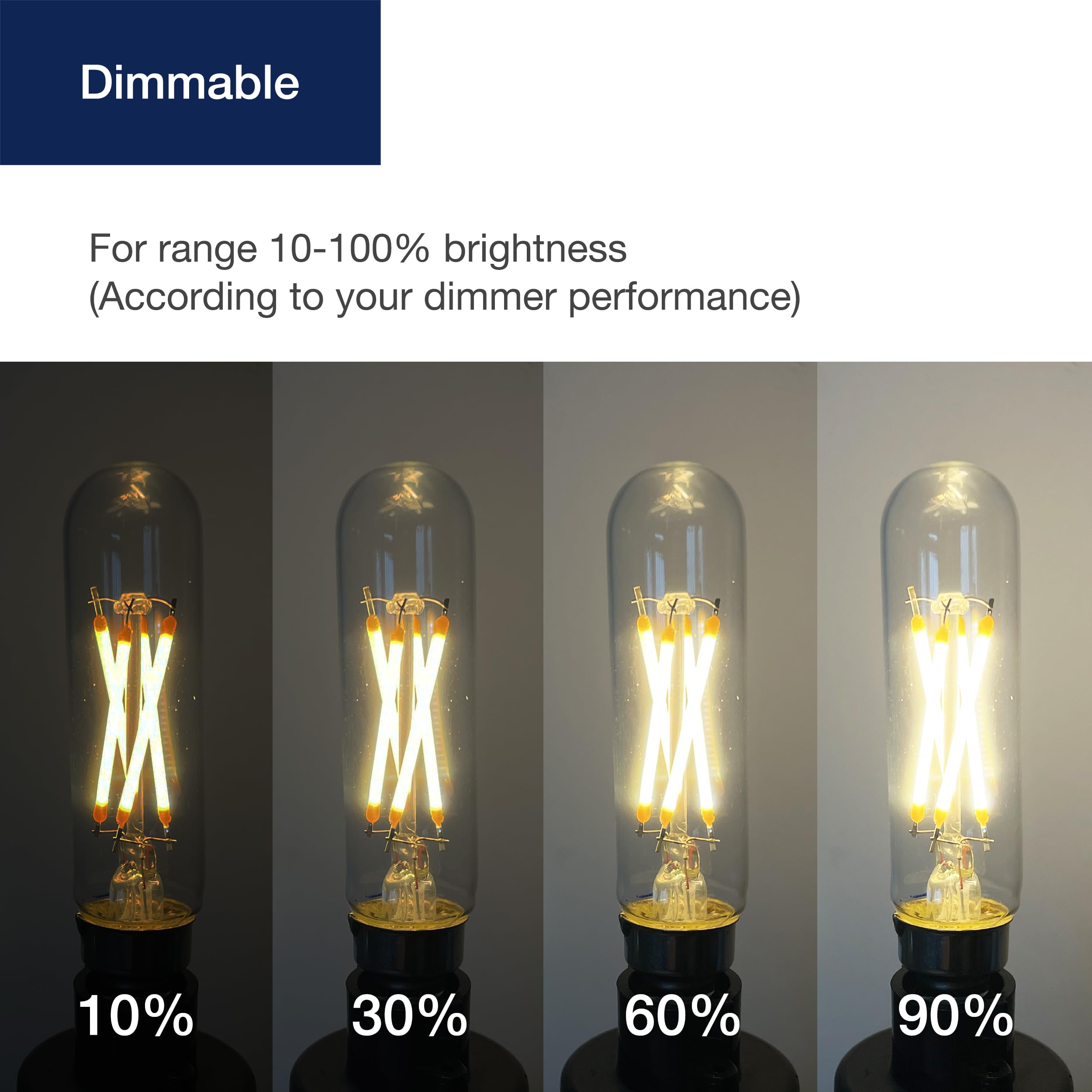 Snapklik.com : 60W Equivalent Candelabra LED Bulbs, Dimmable T6/T25 LED ...