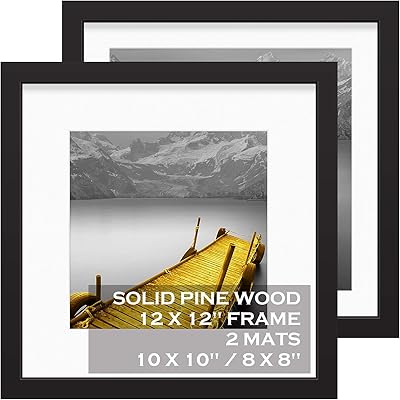 Amazon.com - 12x12 Picture Frames Black Solid Wood Display Pictures ...
