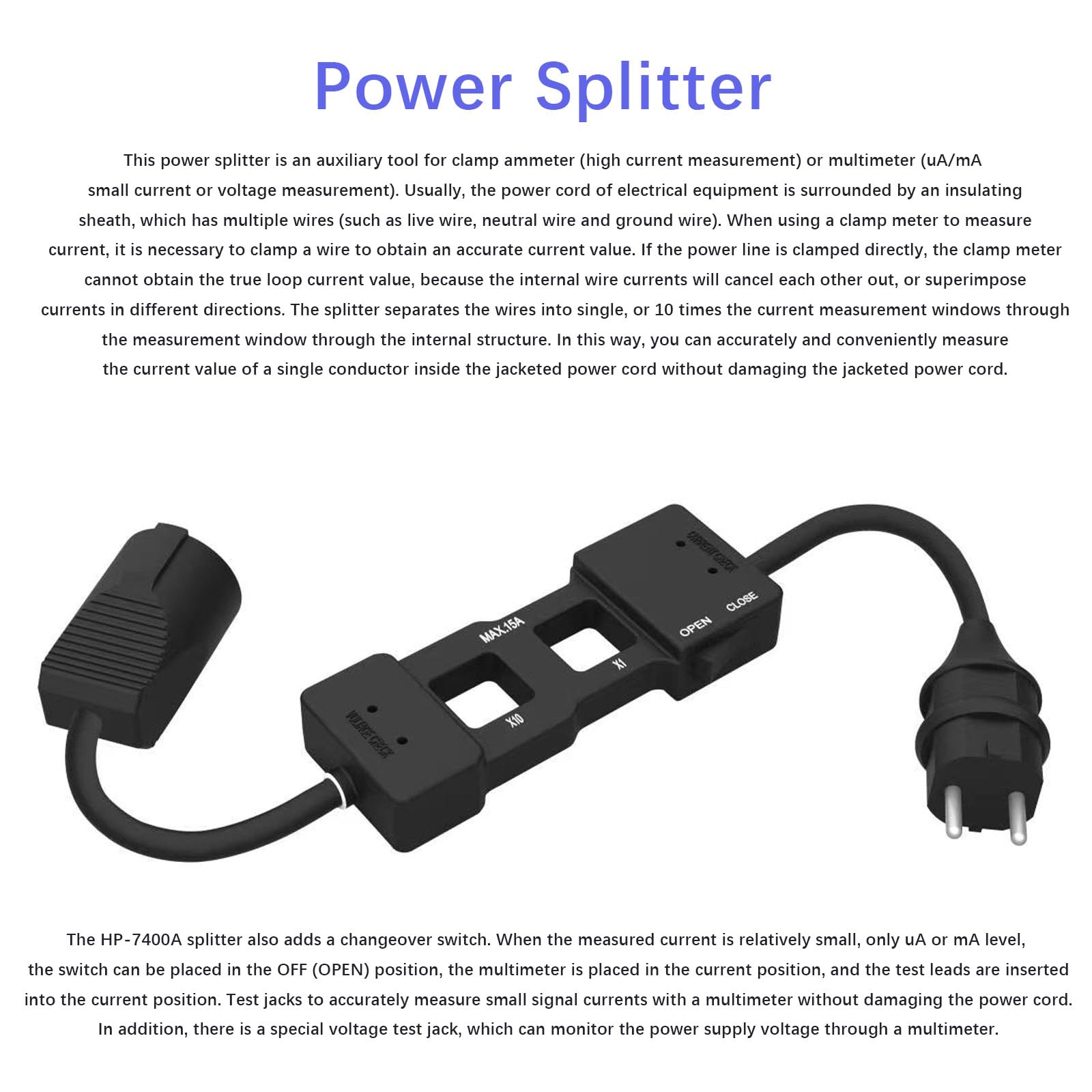 Snapklik.com : Clamp Meter + Line Splitter Combo Kit, Digital Clamp ...