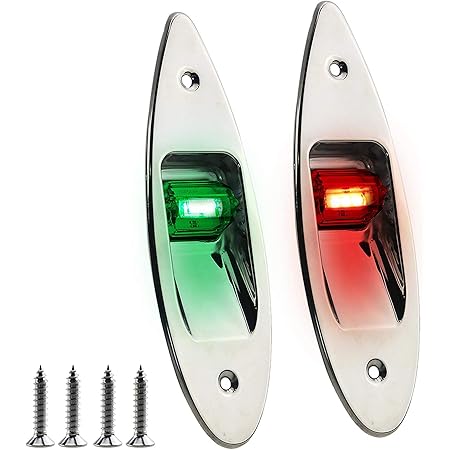 Amazon.com: Wave One Marine LED Flush Mount Shark Eye Boat Navigation ...