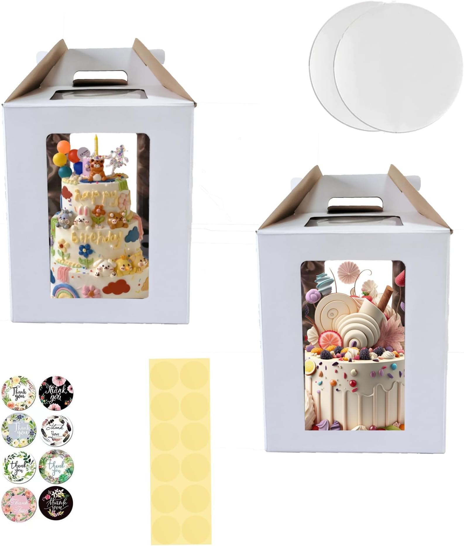 Amazon.com: Upward Delights Tall Cake Box, 4 Pack Cake Boxes, 10x10x12 ...