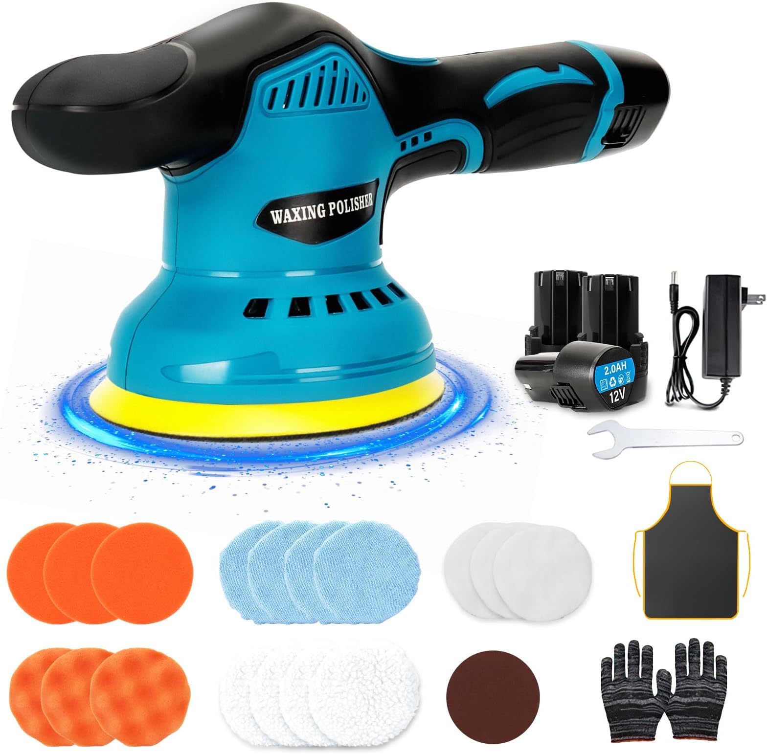 SPTA Cordless Mini Car Polisher, 12V Micro Cordless Scratches Killer ...