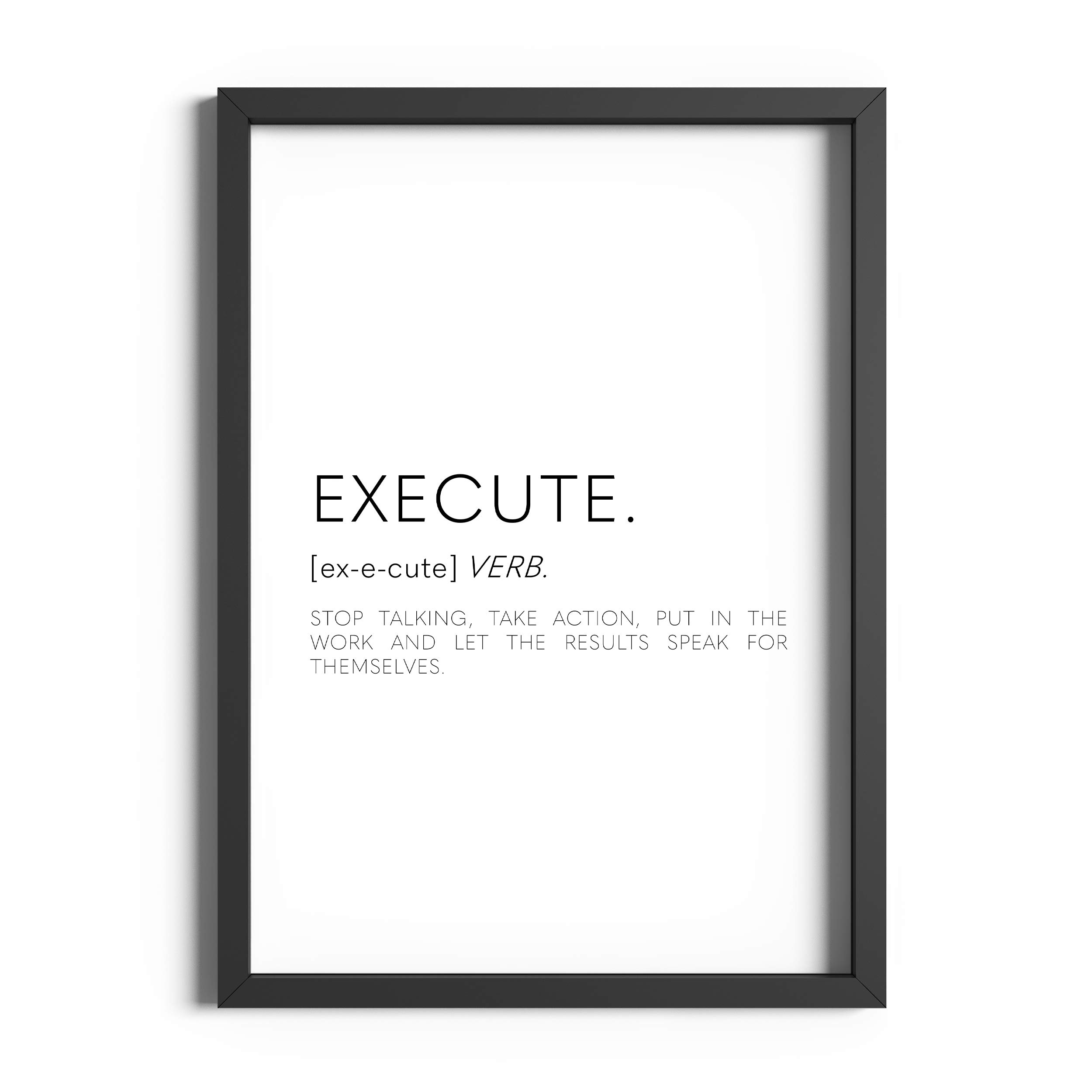 ETEKNIC Execute Definition Inspirational Quotes Wall Art Prints Décor ...