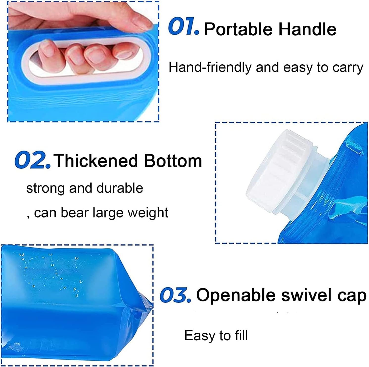 FANNITE Pack of 2 Foldable Water Tank, 5 L, 10 L, Portable Drinking ...