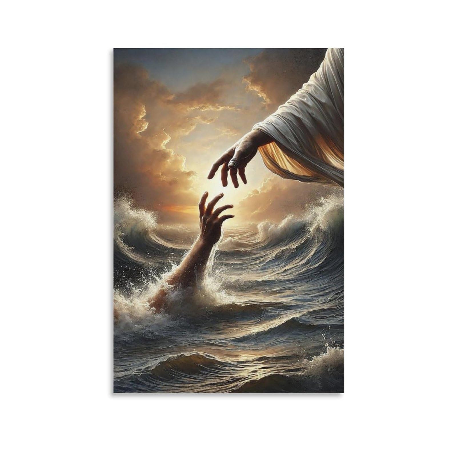 Amazon.com: EsEntL Reaching for Jesus Poster Decorative Painting Canvas ...