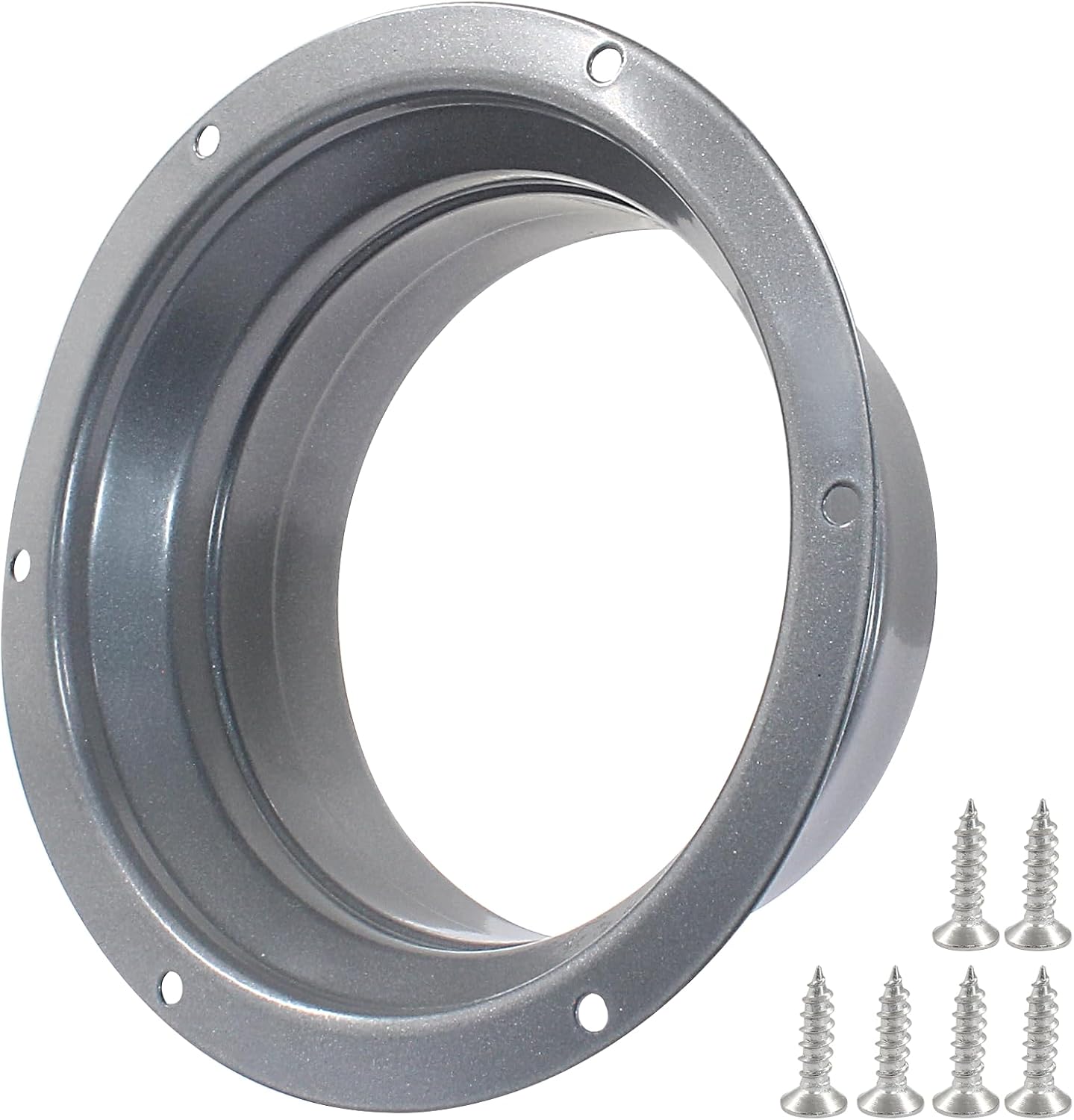 Piutouyar 110mm/4.33 Inch Duct Connector Flange, Silver Metal Pipe ...