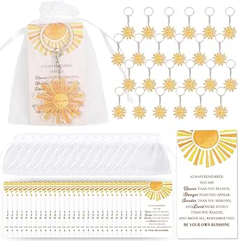 Amazon.com: Serencatcher 72pcs Sun Inspirational Keychain Party Favors ...