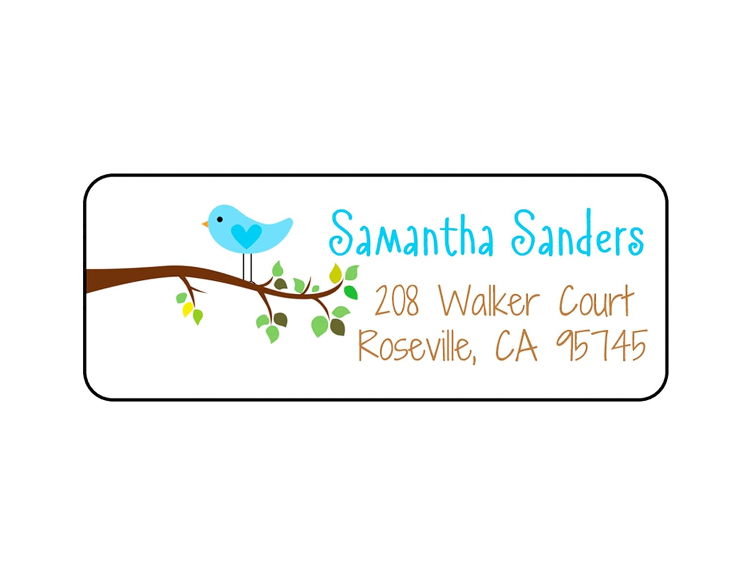 Amazon.com: Blue Bird Return Address Labels - Set of 30 - Personalized ...