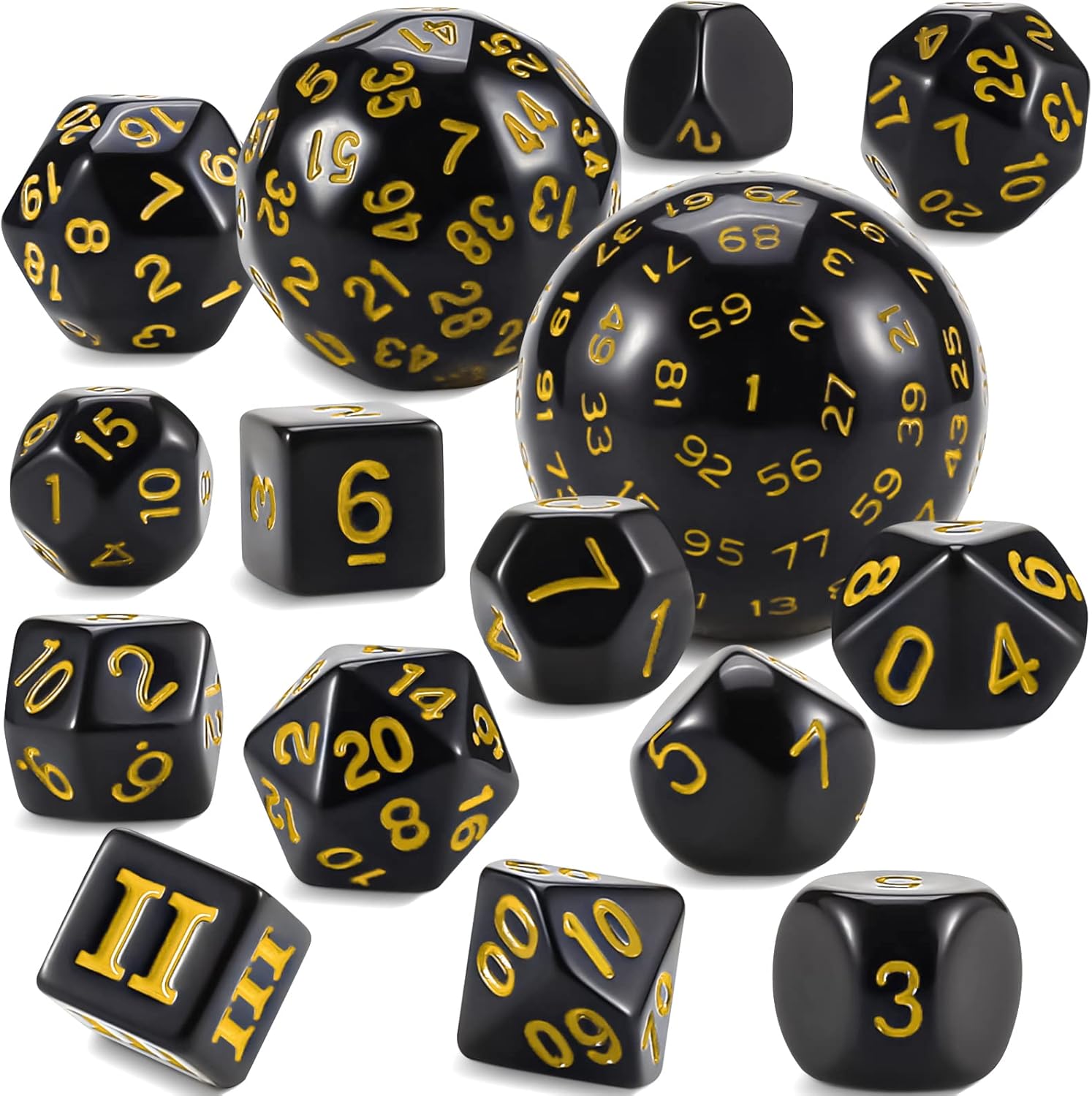 Amazon.com: CiaraQ DND Polyhedral Dice Set (15pcs) D4-D100 Game Dice ...
