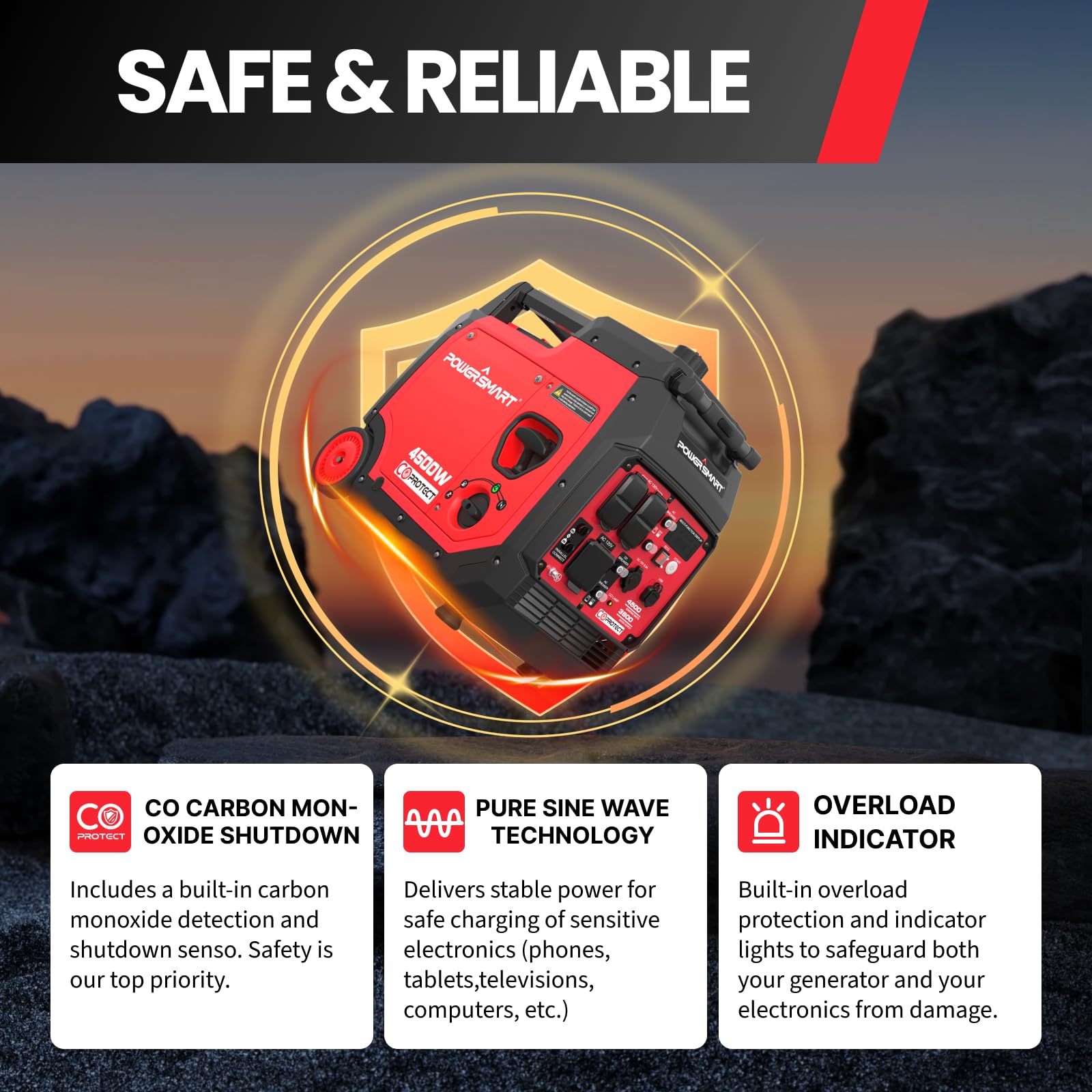 Snapklik.com : PowerSmart 4500-Watt Portable Inverter Generator