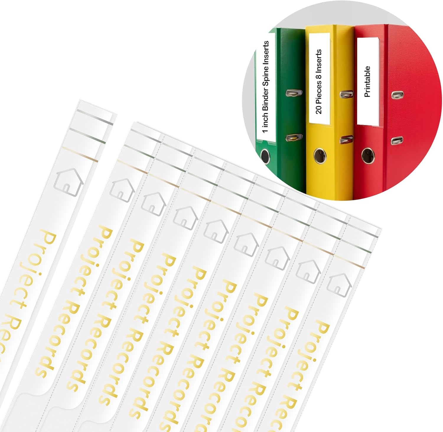 Amazon.com : 20 Pieces Binder Spine Inserts 1 Inch Folder Binder Spine ...