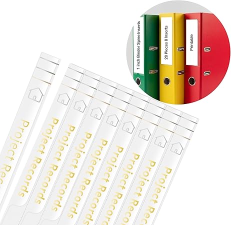 Amazon.com : 20 Pieces Binder Spine Inserts 1 Inch Folder Binder Spine ...