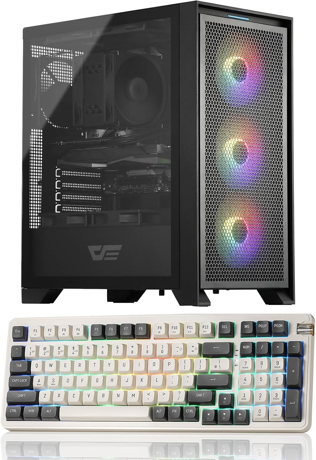 Amazon.com: darkFlash DRX70 ATX Mid-Tower Gaming PC Case & DF98 3-Modes ...