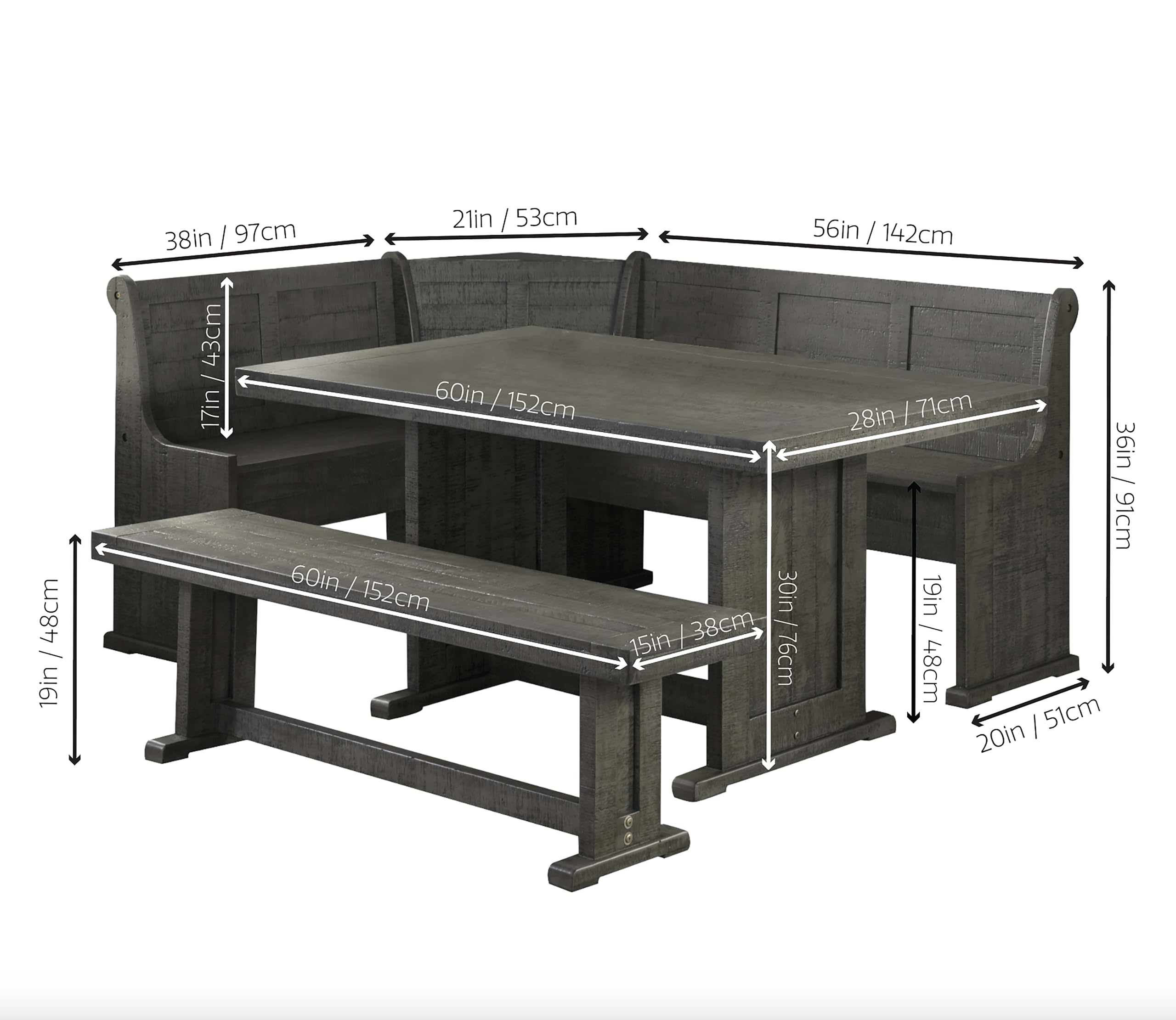 Nook Table Dimensions