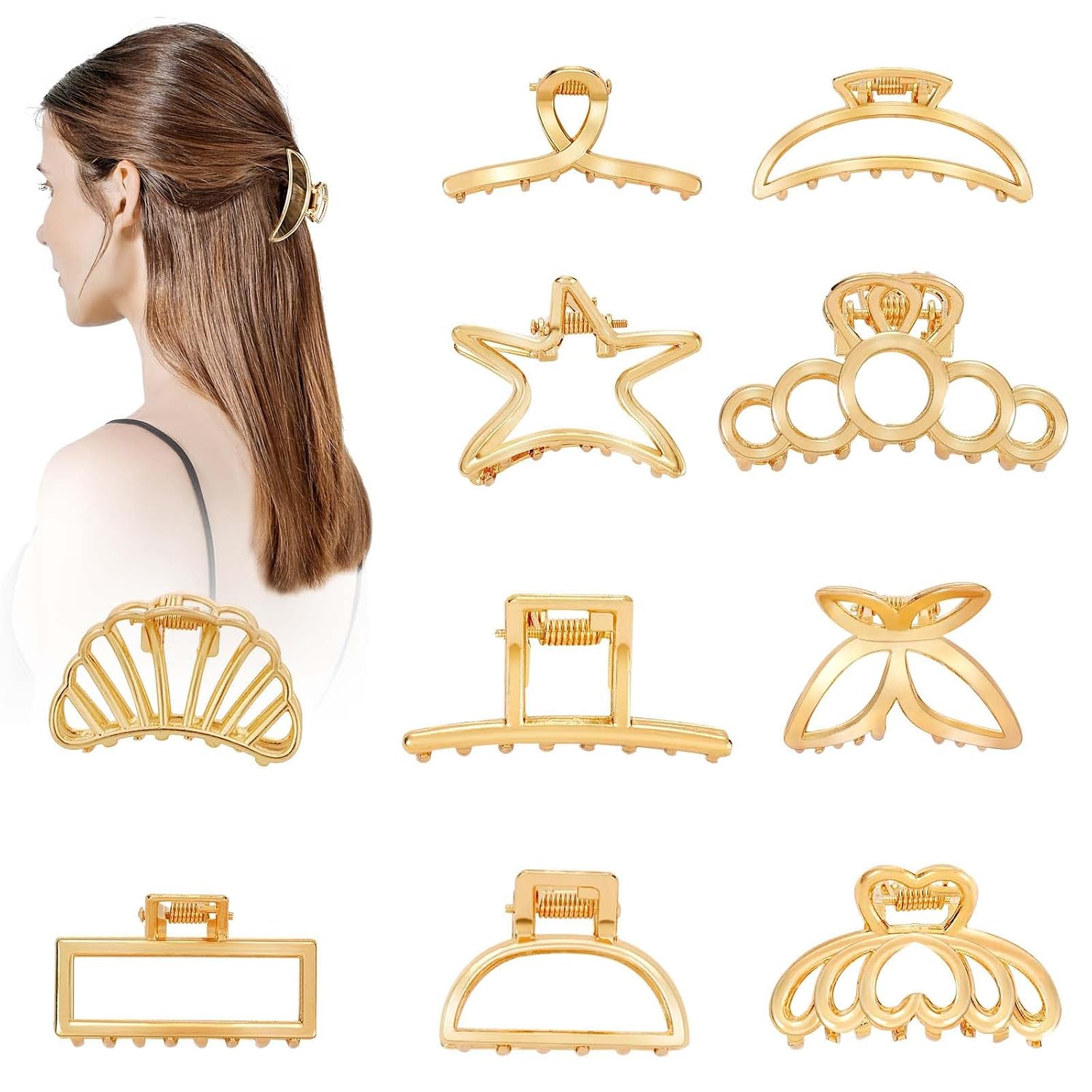 Amazon.com : CWJCYTNSN Small Gold Hair Clips, 10Pcs Metal Hair Claw ...