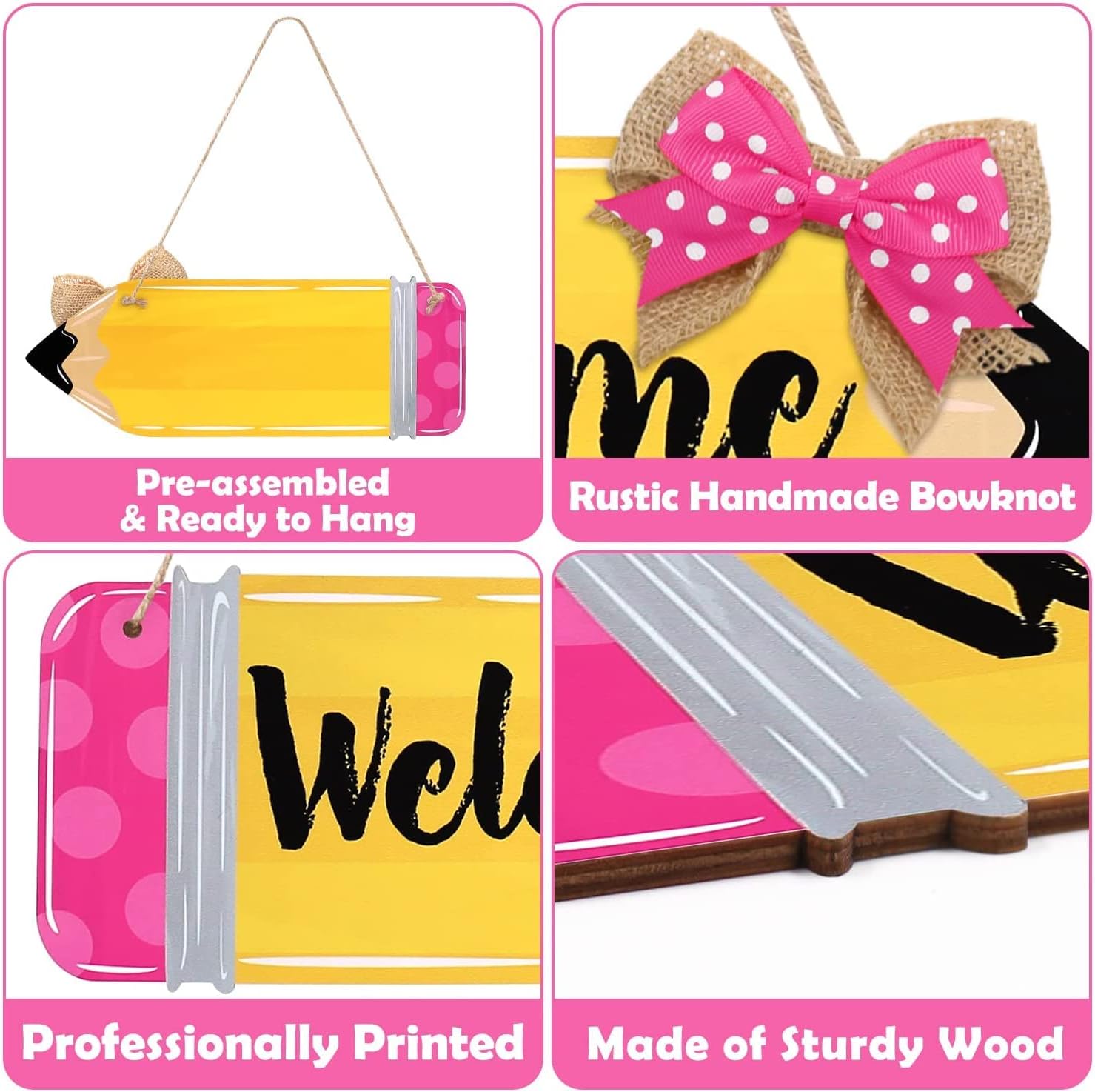 Wooden Back to School Welcome Sign with Pencil Philippines | Ubuy