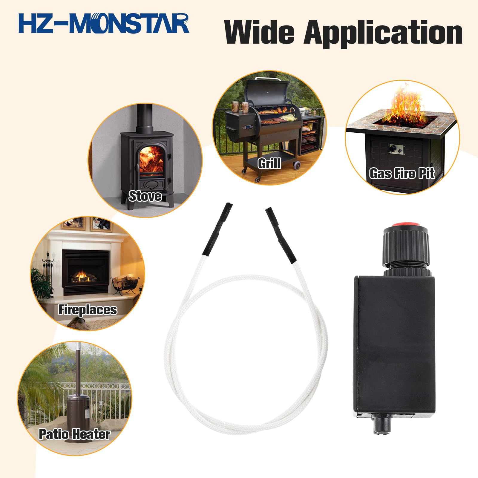 Snapklik.com : Igniter Push Button Ignition And Wire 500mm For Fire Pit ...