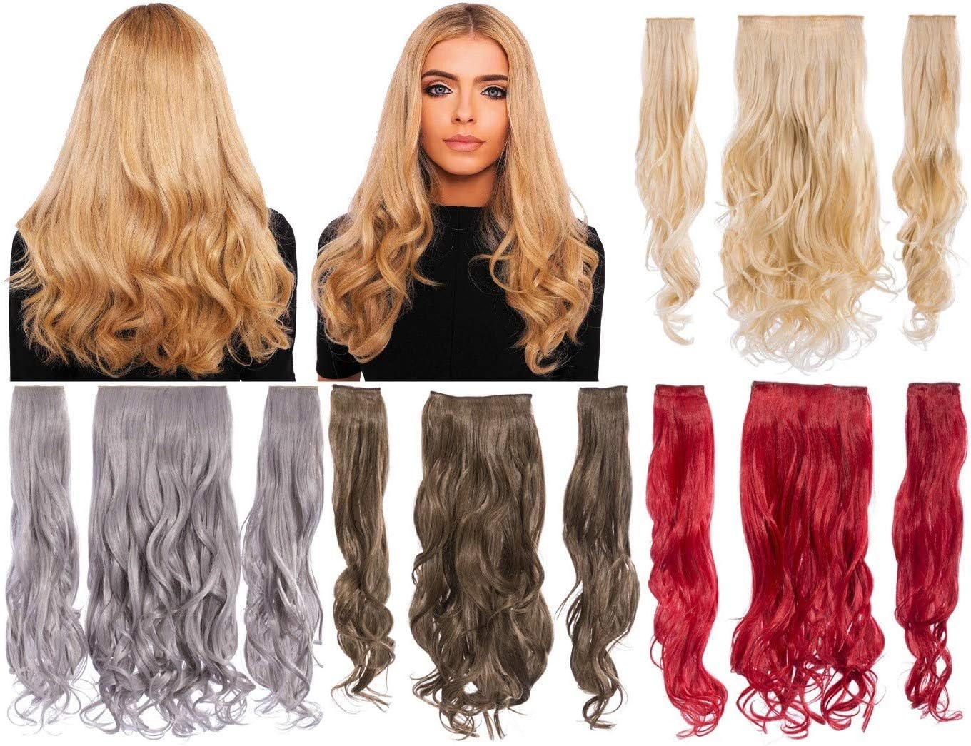 KOKO Hair Three Piece Clip in 20" Curly Hair Extension (Warm Brunette 2 ...