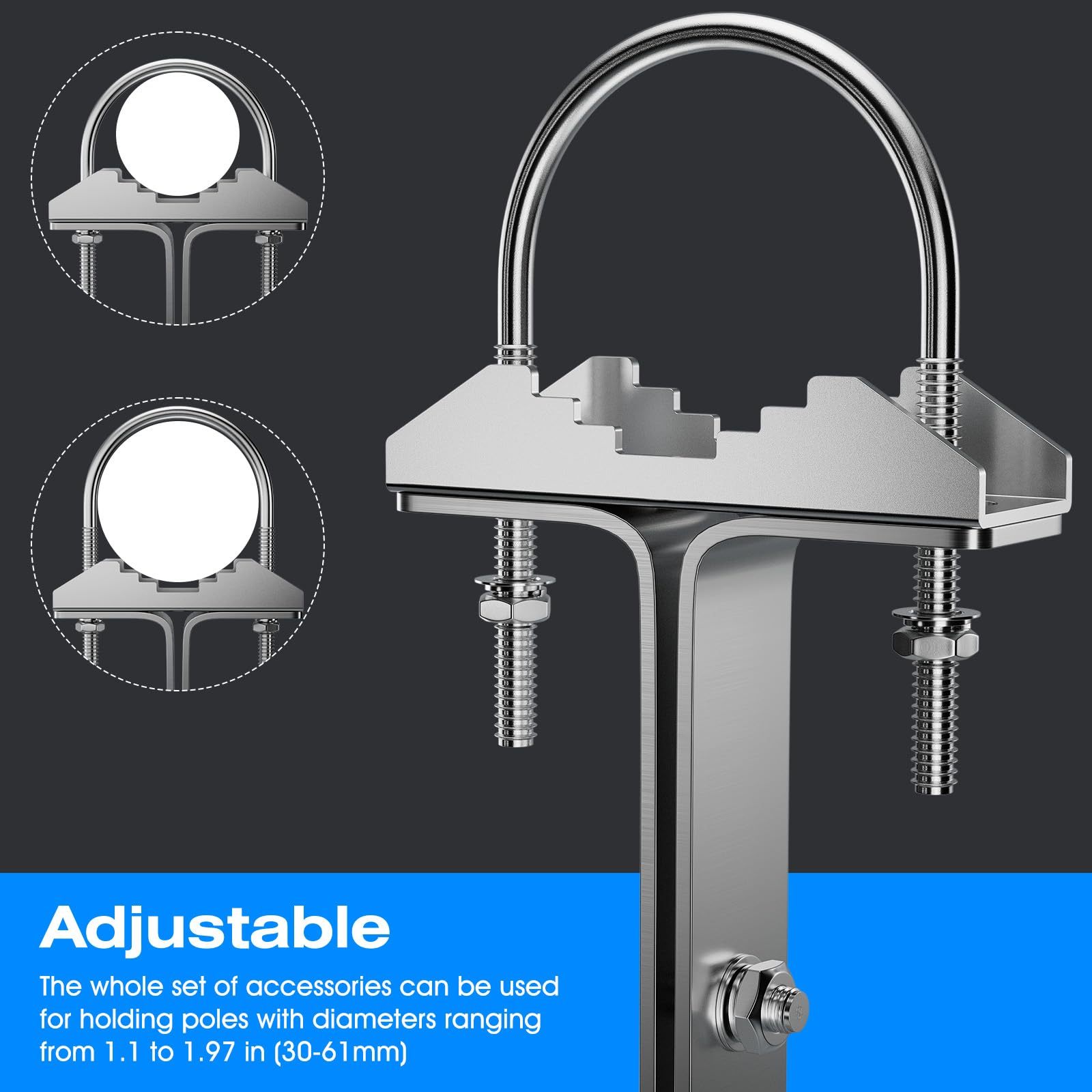 Snapklik.com : SS304 Antenna Wall Mount 16 Inch Tall Heavy-Duty Stand ...