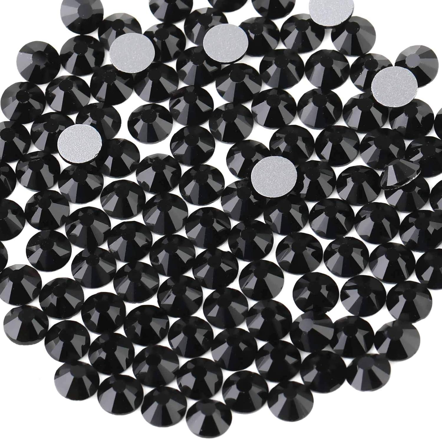 Amazon.com: beadsland Flat Back Crystal Rhinestones Round Gems, Black ...