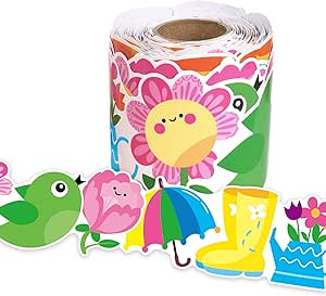 Amazon.com: 65.6 Feet Spring Flower Bulletin Board Border Springtime ...