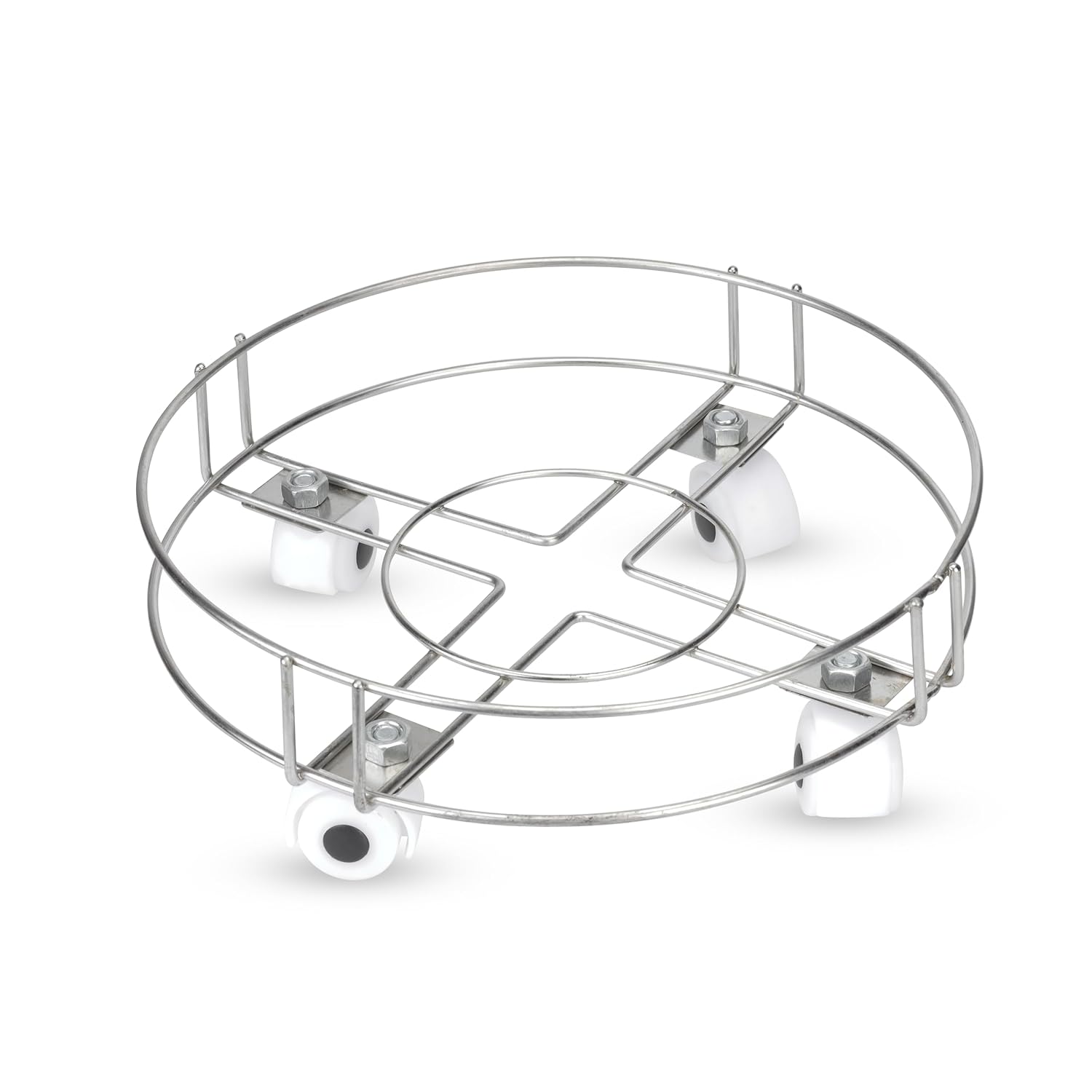D.k 11 Stainless Steel LPG Cylinder Trolley with 4 Wheels Unbreakable ...
