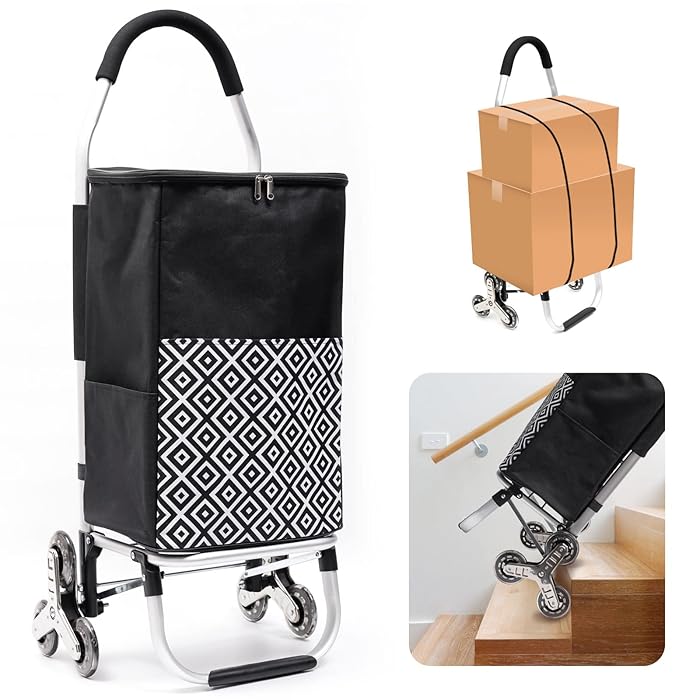 Buy Folding Shopping Cart for Groceries, Utility Stair Climber Cart ...
