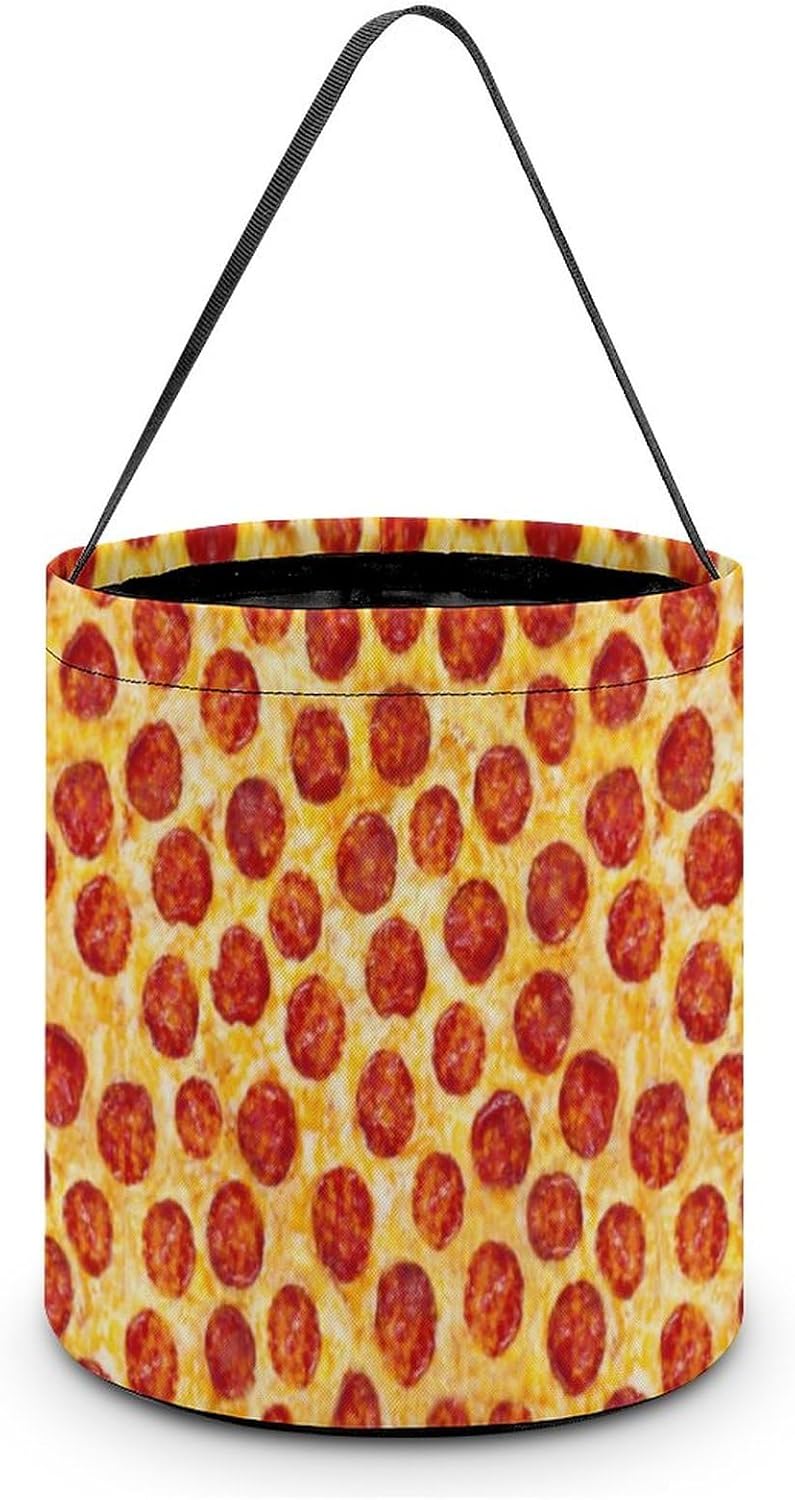 Amazon.com: MISTHO Realistic Pizza Pattern Halloween Trick or Treat Bag ...