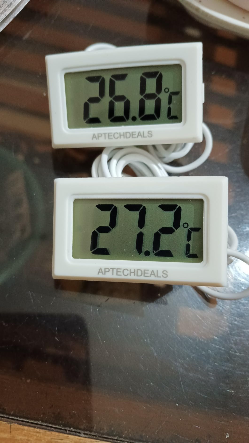 AptechDeals Mini LCD digital thermometer sensor wired for Room ...