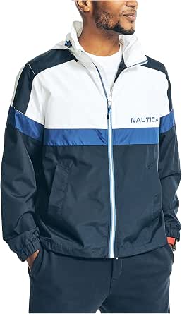 Nautica Men's Colorblock Jacket, Navy, M at Amazon Men’s Clothing store