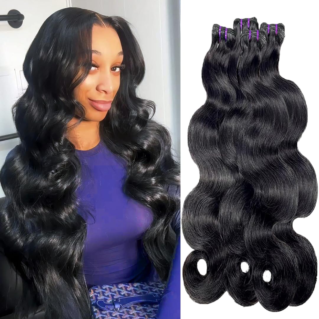 Amazon.com : WigTune16A Body Wave Human Hair Bundles 3 Raw Bundles NO.1 ...