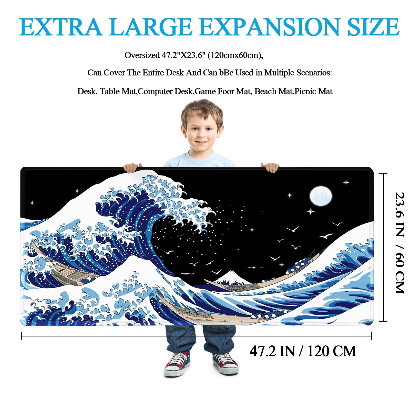 Snapklik.com : Gaming Laptop Mouse Pad,Sea Wave Big Mice Pads PC ...