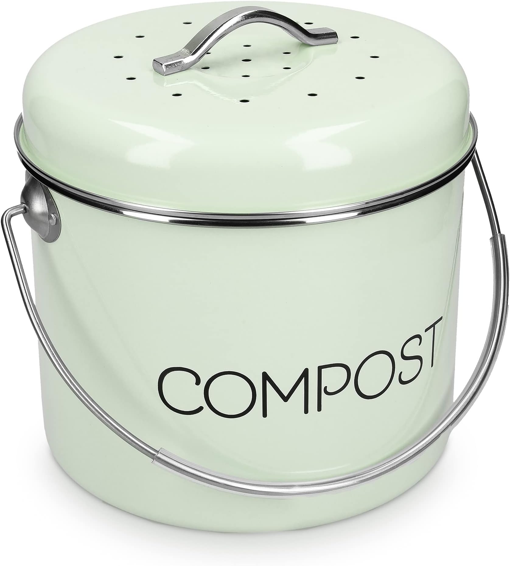 KitchenCraft Living Nostalgia Kitchen Compost Bin, Metal, 16.5 x 12 x ...