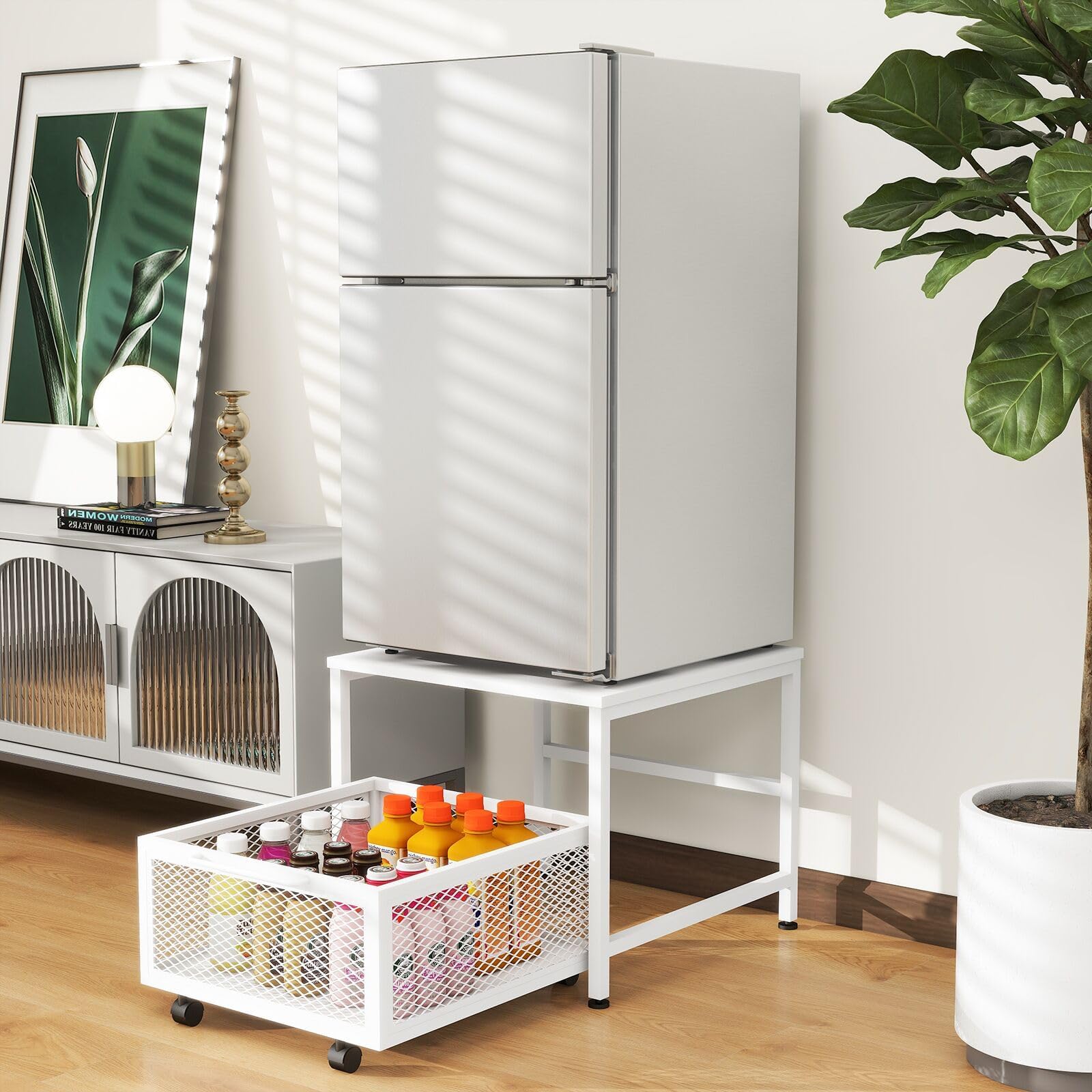 Amazon.com: vomavex Mini Fridge Stand with Storage, Mini Refrigerator ...