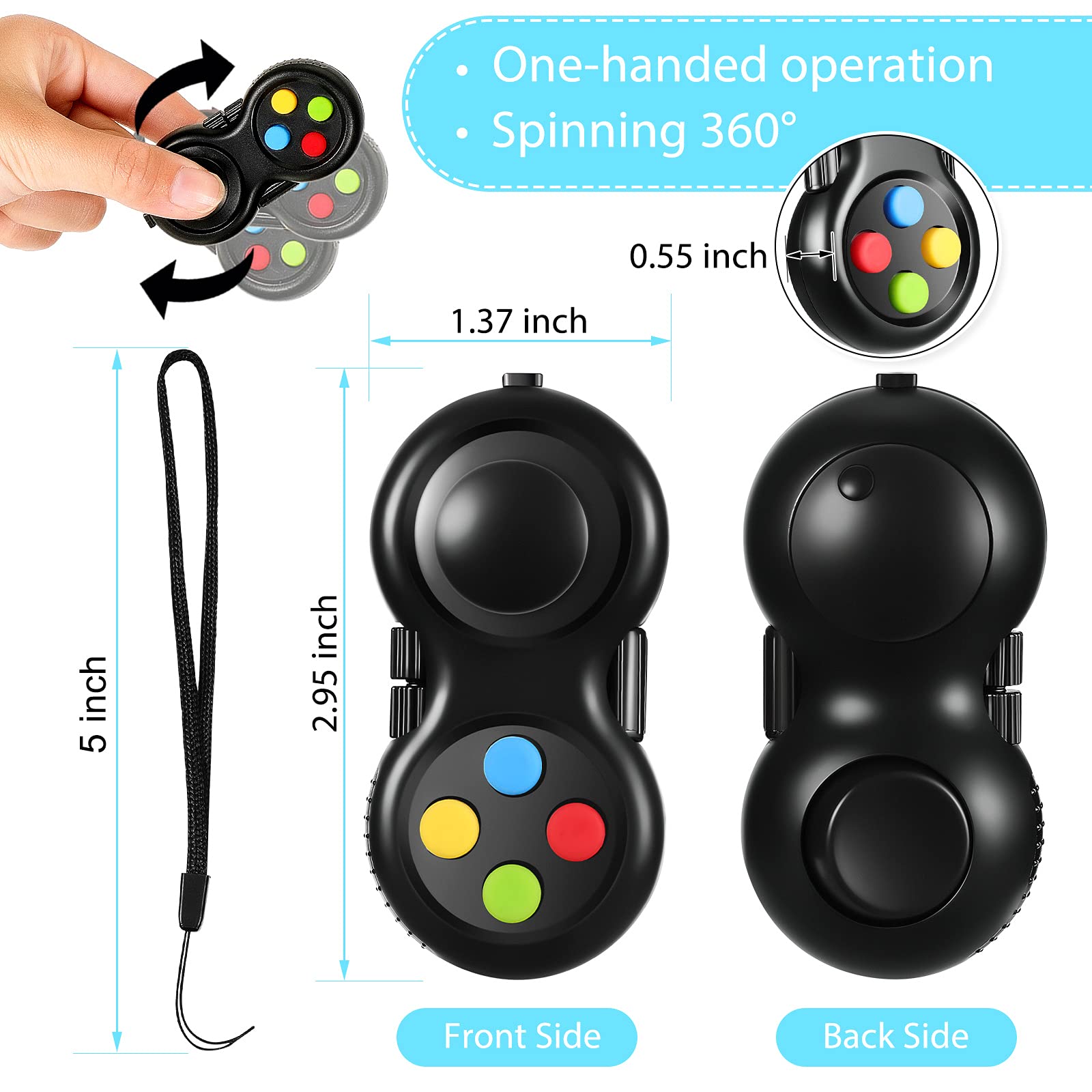 Snapklik.com : Skylety 2 Pcs Fidget Pad Fidget Toy Game Handheld Fidget ...