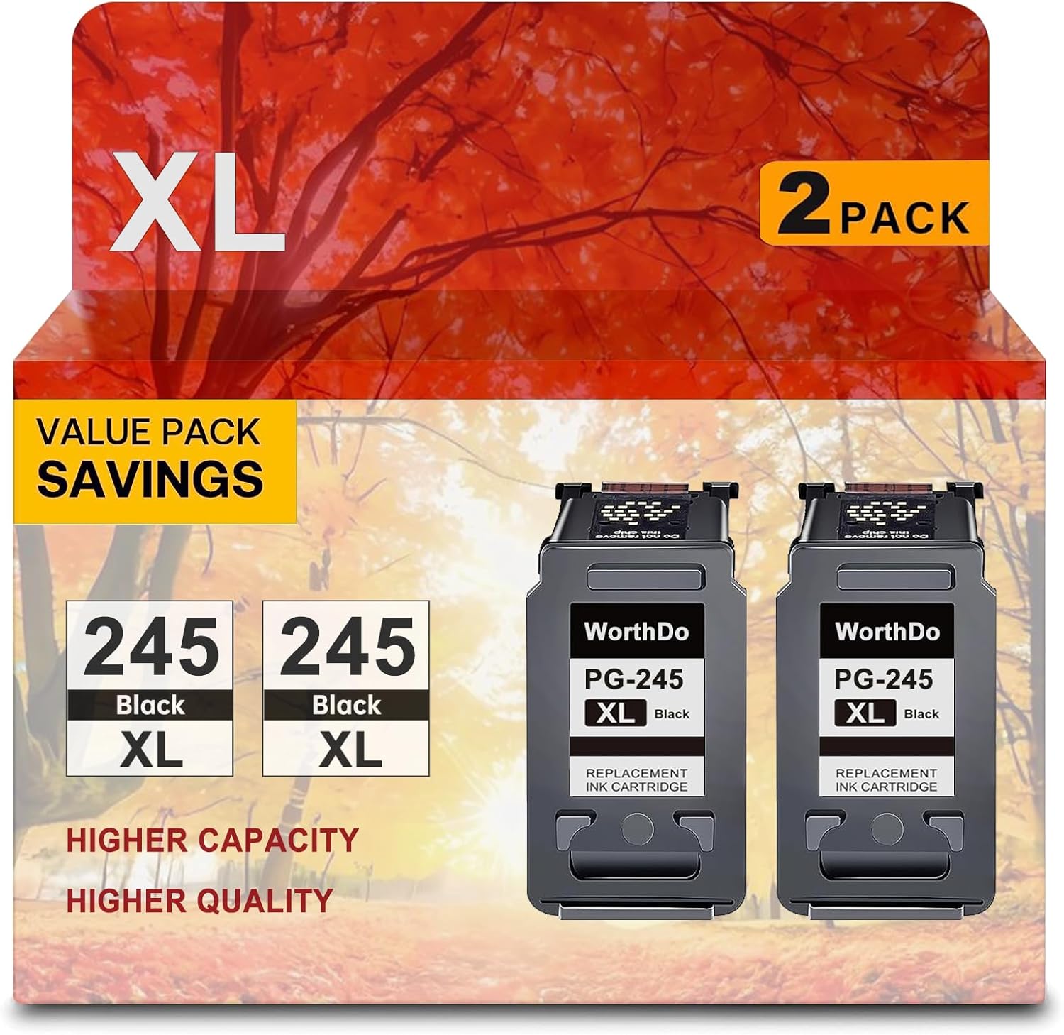 245XL High Yield Black Ink Cartridges Compatible for Compatible with ...