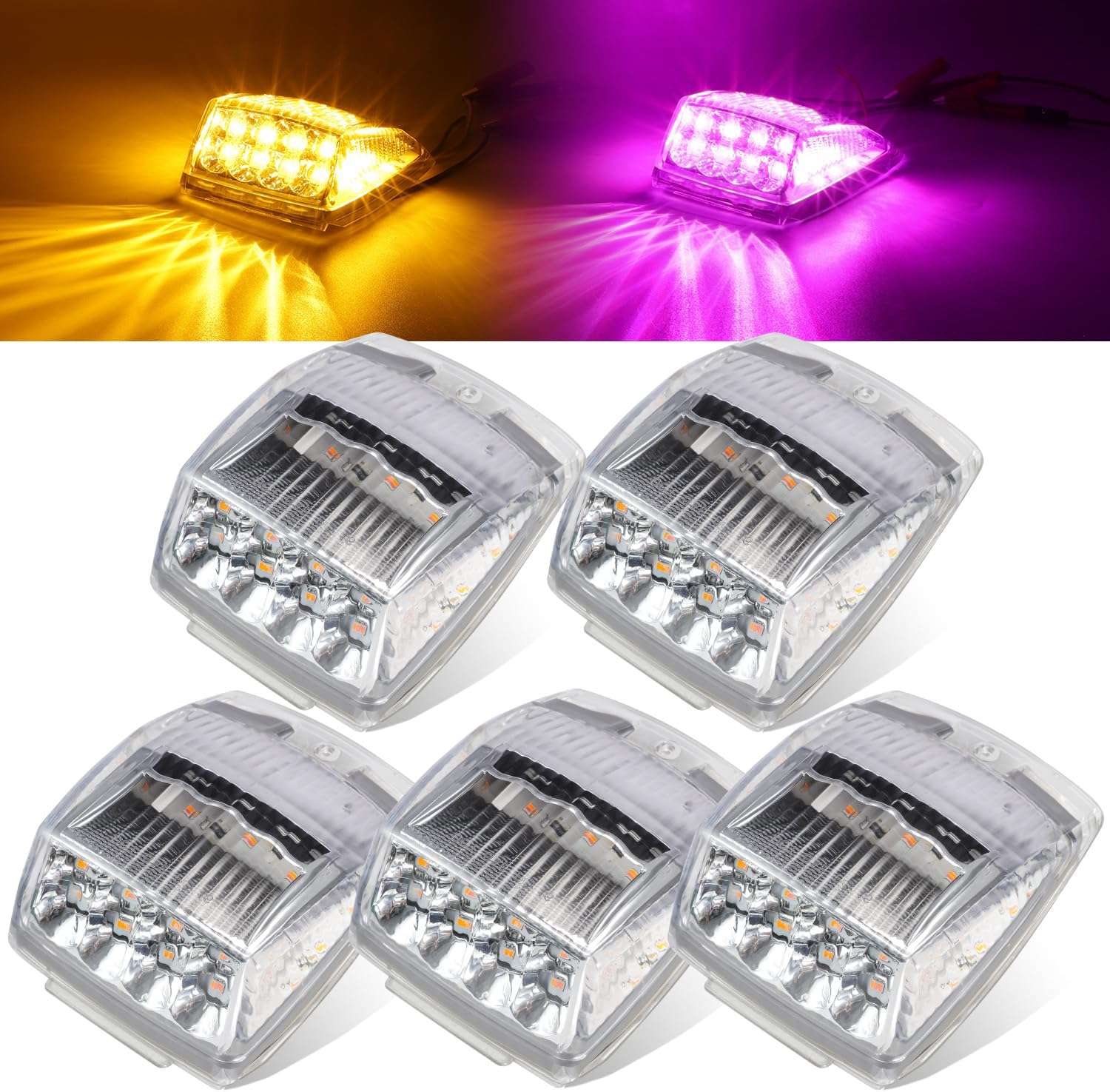 Amazon.com: BATLAM 2Pcs LED Light Cab Roof Marker Light Top Signal Lamp ...